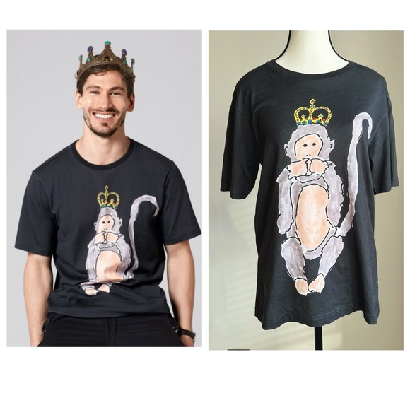 Dolce & Gabbana | Shirts | Dolce And Gabbana Dark Gray Monkey Top ...
